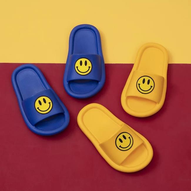 Smiley print kids slides | Custom Flip Flops